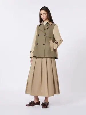 Max Mara Cropped Water-repellent Gabardine Trench Coat - Mud