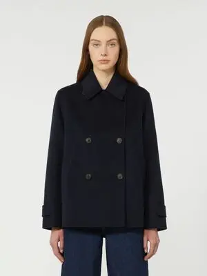 Max Mara Double-breasted Wool-blend Pea Coat - Navy