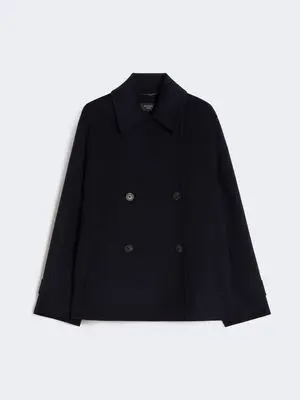 Max Mara Double-breasted Wool-blend Pea Coat - Navy