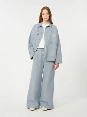 Max Mara Cotton Canvas Workwear Jacket - Light Blue