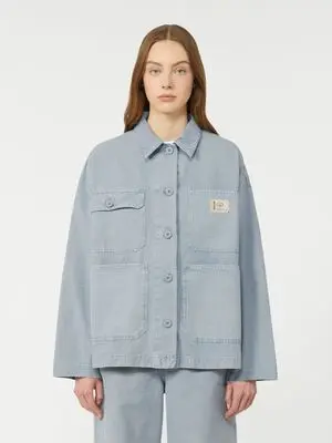 Max Mara Cotton Canvas Workwear Jacket - Light Blue