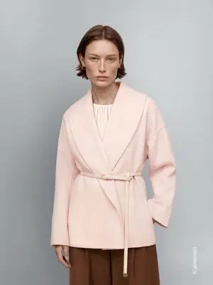 Max Mara Wool, Cashmere And Silk Robe Coat - Pink