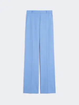 Max Mara Wool Crepe Straight Trousers - Light Blue