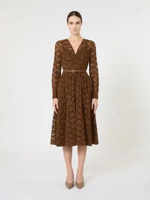 Max Mara Lace Tulle Midi Dress