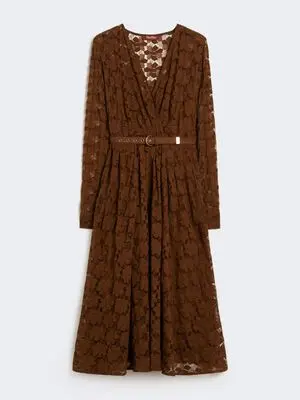 Max Mara Lace Tulle Midi Dress