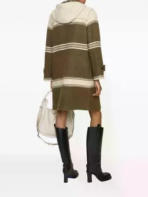 Burberry Striped Wool-blend Duffle Coat