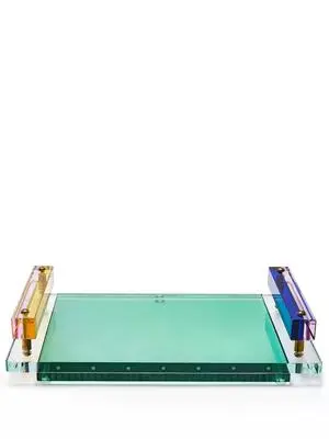REFLECTIONS COPENHAGEN Panama Crystal Tray - Green