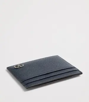 Valentino Garavani Leather Vlogo Signature Card Holder - Blue