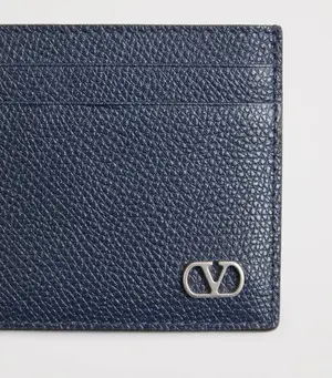 Valentino Garavani Leather Vlogo Signature Card Holder - Blue