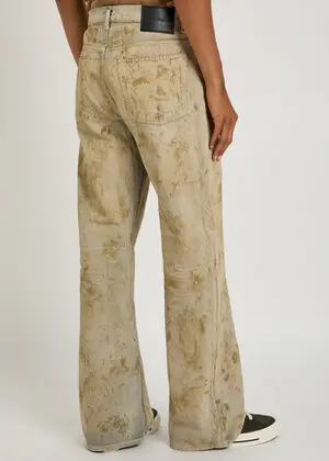 Acne Studios Dirt Effect Wide-leg Denim Jeans - Beige