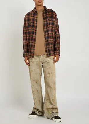 Acne Studios Dirt Effect Wide-leg Denim Jeans - Beige