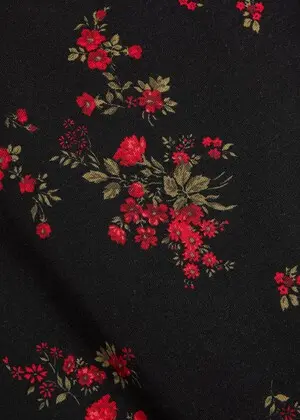 REFORMATION Floral-print Stretch-jersey Top - Black