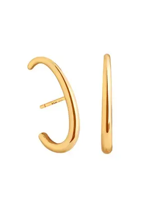 ASTRID & MIYU Orbit Dome Hoop Earrings - Gold