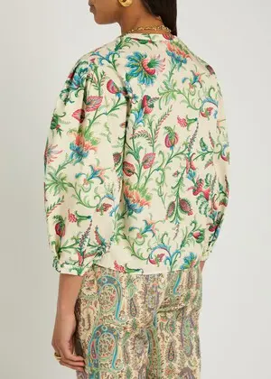 Etro Floral-print Cotton-poplin Top