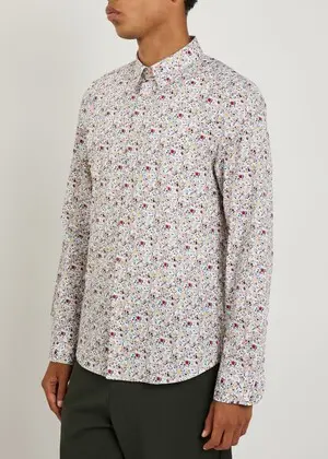 Paul Smith Patterned Tailored Fit Stretch-cotton Shirt - Multicoloured 1