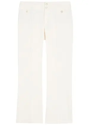 Etro Embroidered Slim-leg Trousers - Ivory