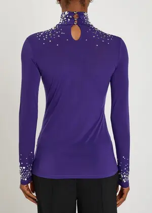 Rabanne Stud-embellished Stretch-jersey Top
