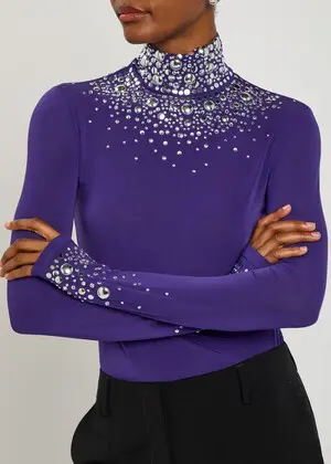 Rabanne Stud-embellished Stretch-jersey Top