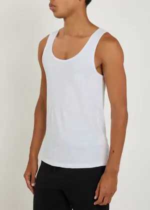 BOSS Logo-embroidered Ribbed Cotton Tank