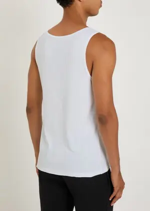 BOSS Logo-embroidered Ribbed Cotton Tank
