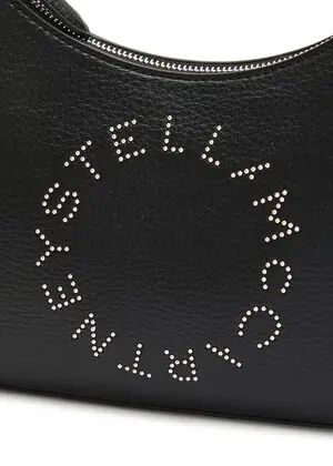Stella McCartney Studded-logo Faux Leather Shoulder Bag - Black