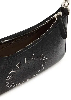Stella McCartney Studded-logo Faux Leather Shoulder Bag - Black