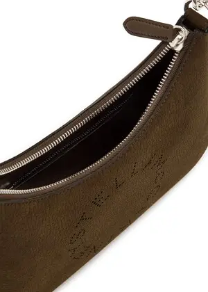 Stella McCartney Logo Faux Nubuck Shoulder Bag - Moca