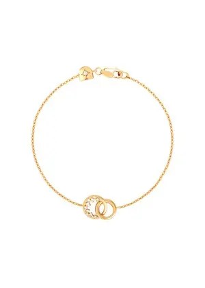ASTRID & MIYU Spiral Crystal Pendant Bracelet - Gold