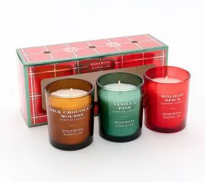 HOMEWORX BY SLATKIN + CO. As Is S/3 Holiday Candle Set - One-color