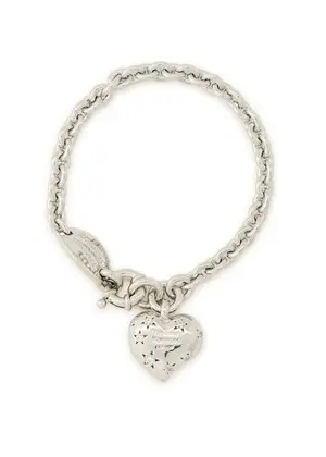 VIVIENNE WESTWOOD Lee Crystal-embellished Heart-pendant Bracelet - Silver
