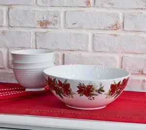 HOME REFLECTIONS As Is 10' Holiday Serving Bowl - One-color