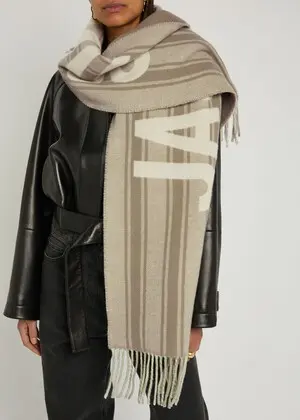 Jacquemus L'echarpe Logo Fringed Wool Scarf