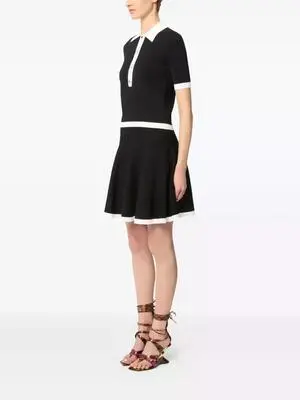 Nina Ricci Buttoned Polo Top - Black