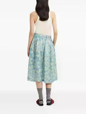 Marni Ramie Elasticated Midi Skirt With Banjo Print