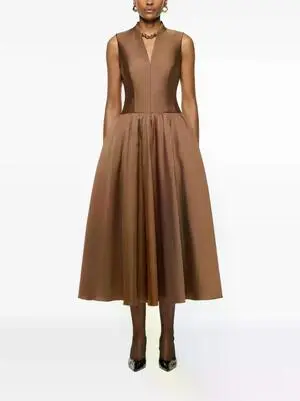 Paneled Taffeta Midi Dresses