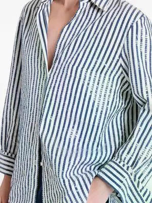 TWP Striped Sequin Embellished Shirt