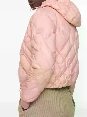 Burberry Check-stitch Hooded Puffer Jacket - Pink