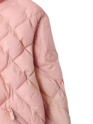 Burberry Check-stitch Hooded Puffer Jacket - Pink