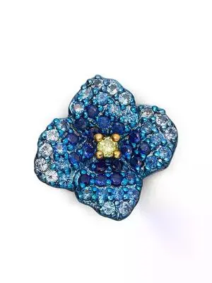 Loquet Poppy Diamond And Sapphire Charm - Gold