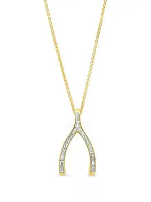 JENNIFER MEYER Large Wishbone-charm Diamond Necklace - Gold