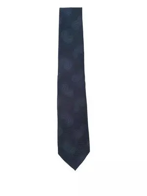 BIGI Paisley Silk Neck Tie - Blue