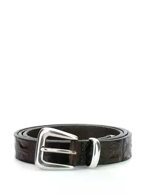 ALBERTO LUTI Crocodile-effect Belt - Brown