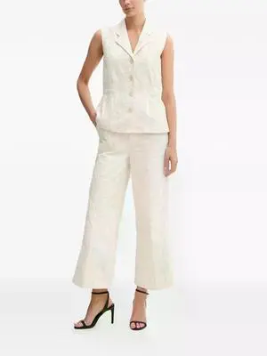 PEDRO DEL HIERRO Embroidered Button Sleeveless Blouse