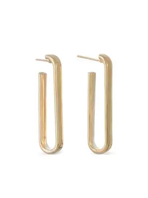 Sidney Garber 18k Yellow Paperclip Hoop Earrings - Gold
