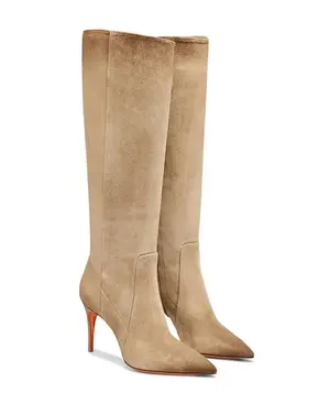 Santoni Suede High-heel Boots - Rust/copper