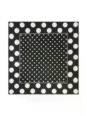 Nina Ricci Polka-dot Silk Scarf - Black