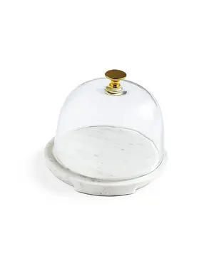 THE COLLECTIVE HOME Cova Marble Base Dome - White