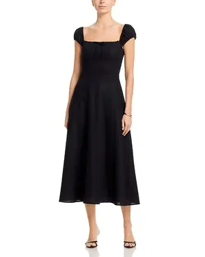 WAYF Carina Cap Sleeve Midi Dress