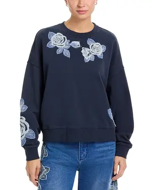 DRIFTWOOD Teddy Rose Embroidered Sweatshirt