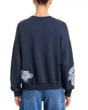 DRIFTWOOD Teddy Rose Embroidered Sweatshirt